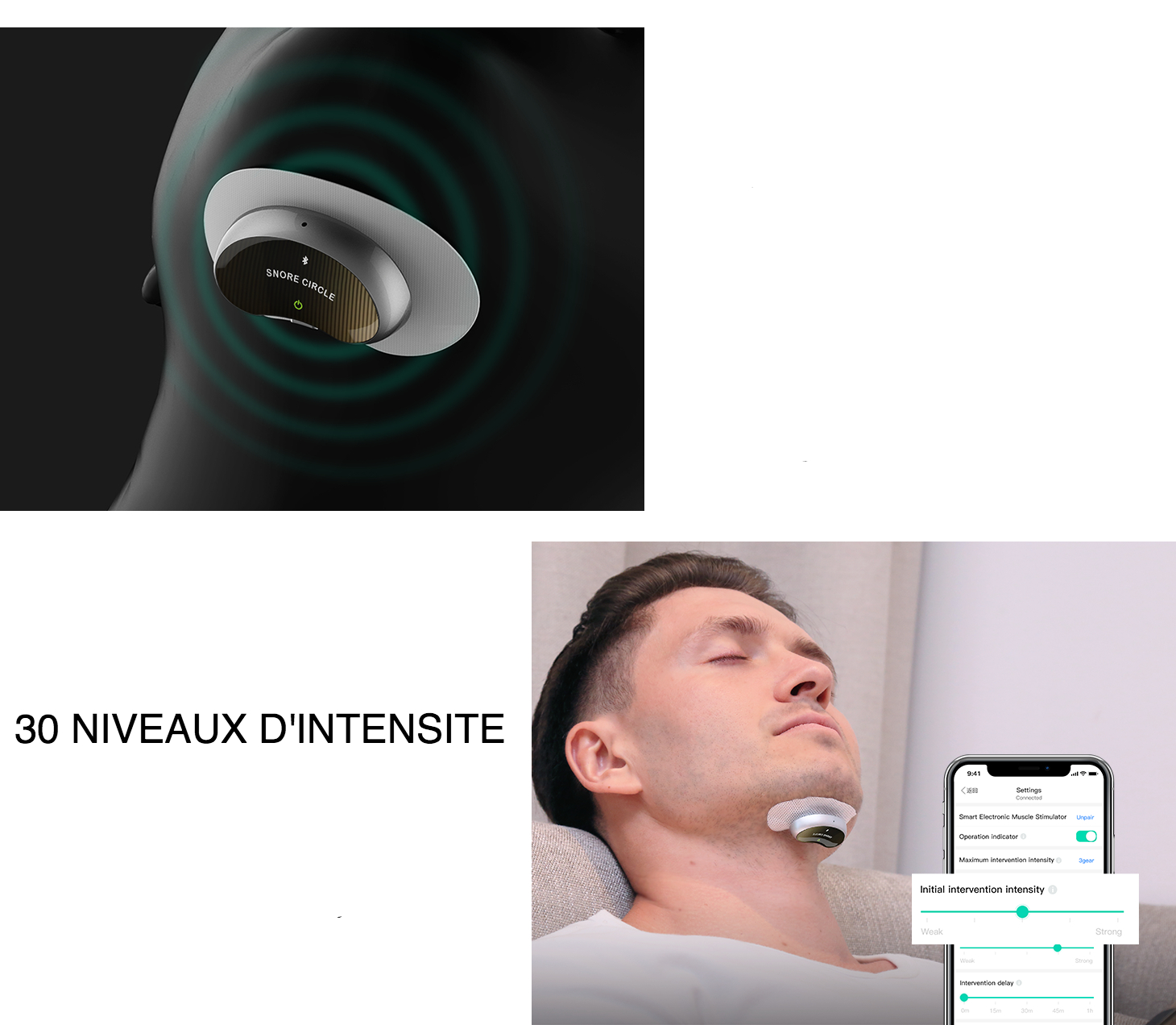 Dispositif appareil anti-ronflement connecté • Instant Santé