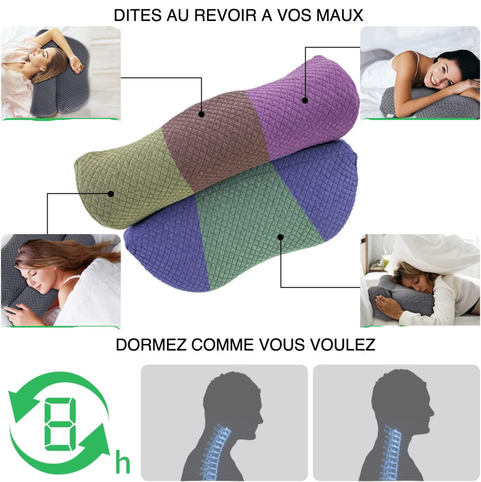 Oreiller ergonomique en mousse à mémoire de forme • Instant Santé